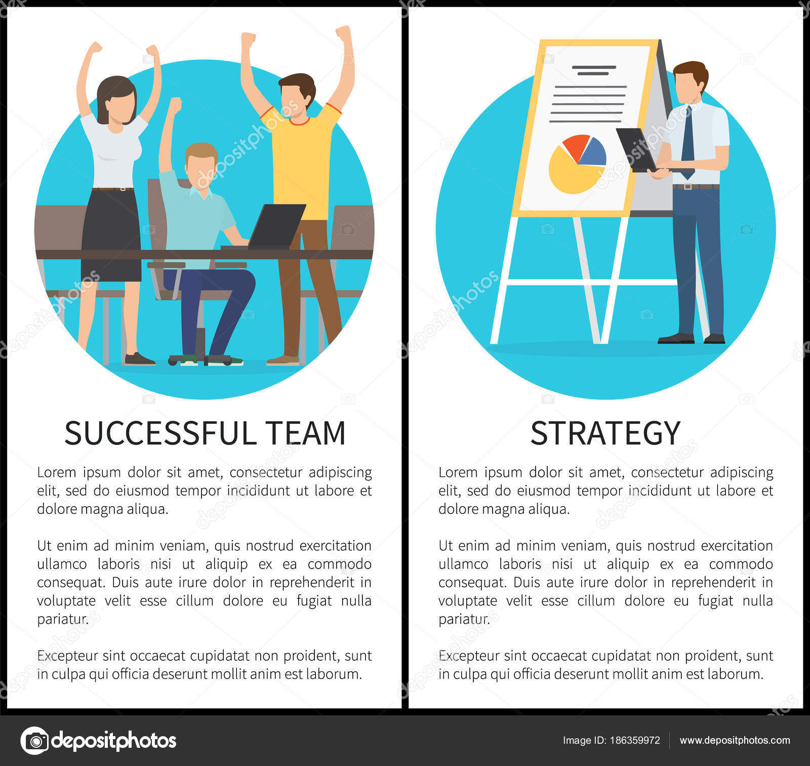 Successful Team Strategy Set Vector Illustration Stock Vector Image by ...
