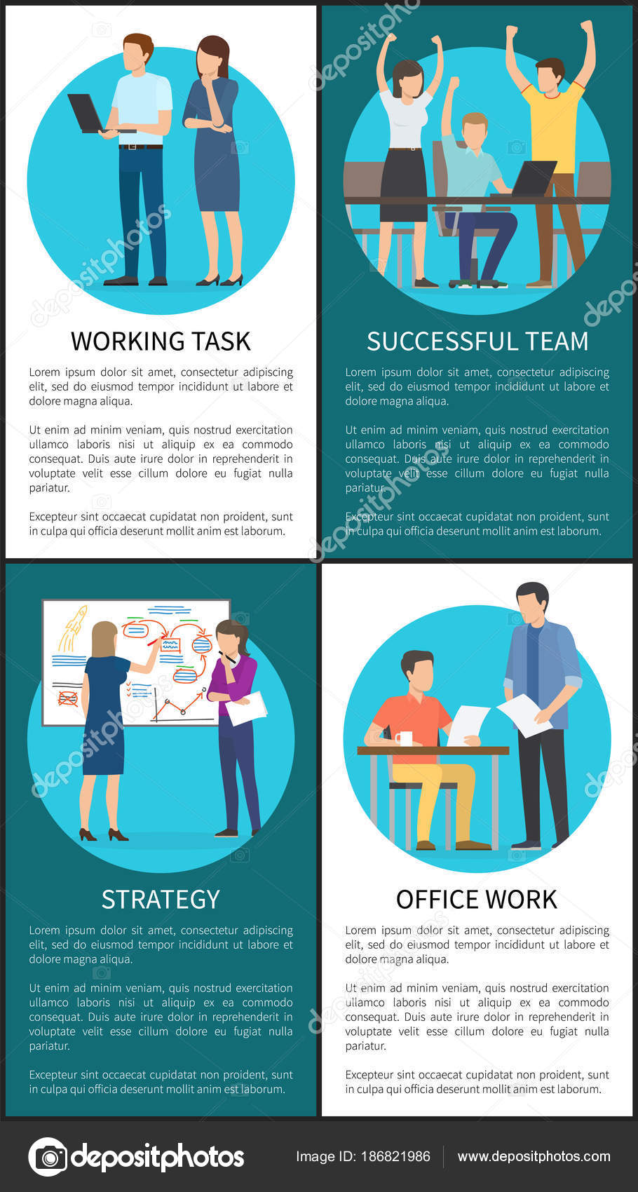 Working Task and Strategy Vector Illustration Stock Vector by ©robuart ...