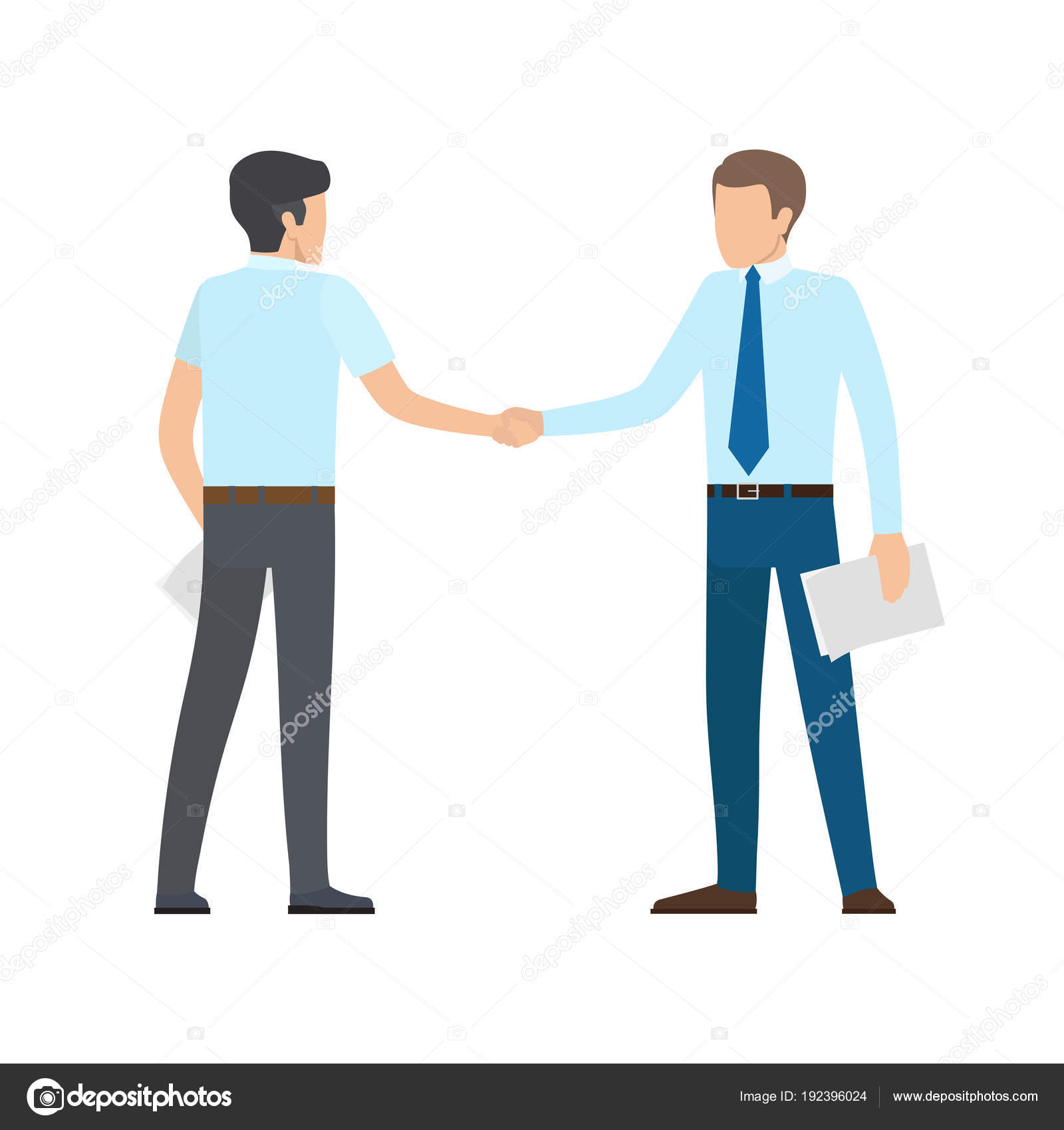 People Shaking Hands on Vector Illustration White Stock Vector by ...