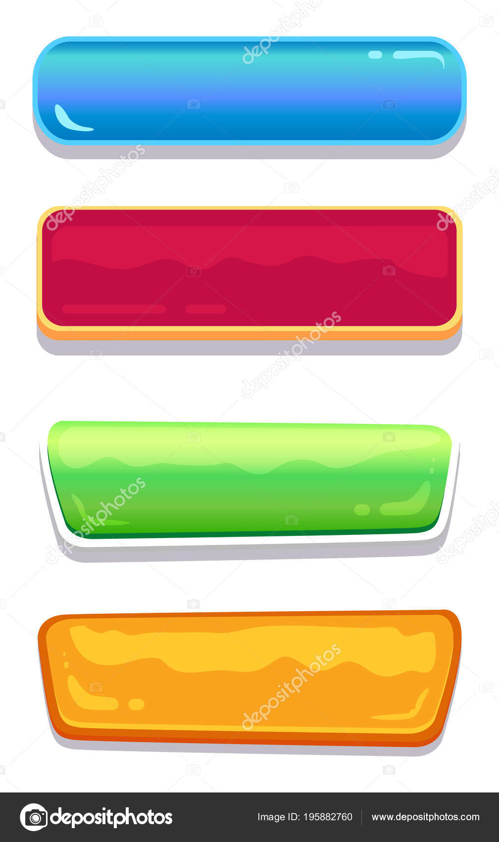 Push-Buttons of Different Colors and Shapes Set Stock Vector by ...