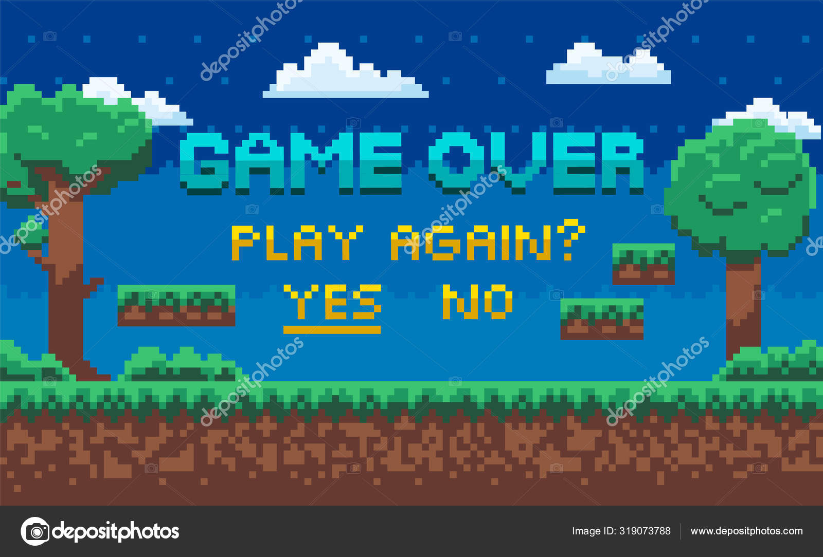 Mario 8 Bit Game Over