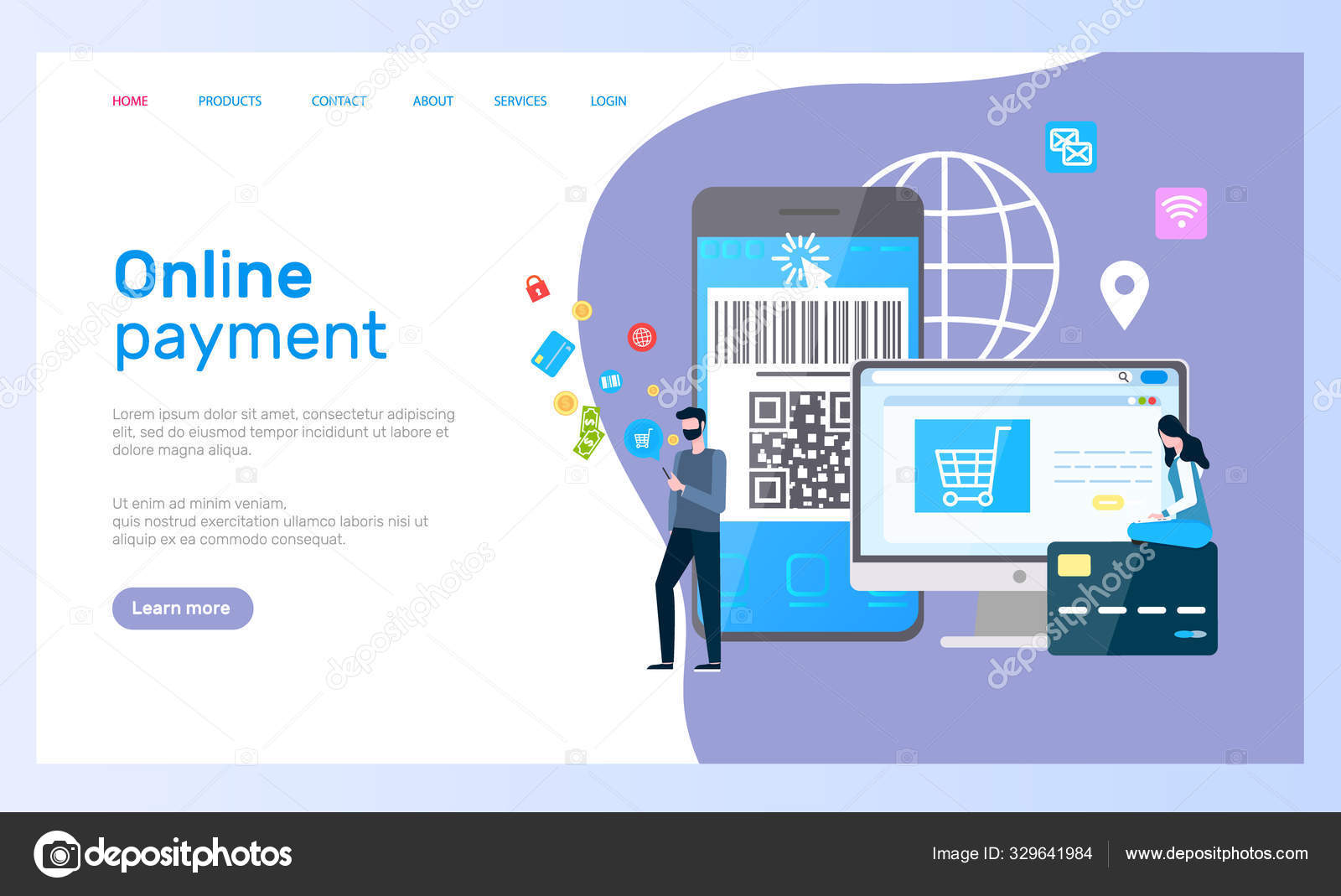 Online Payment Web Page, Computer and Smartphone Stock Vector Image by ...