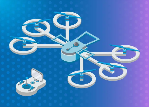 Quadcopter and Remote Controller, Drone Vector Stock Vector by ©robuart 348334658