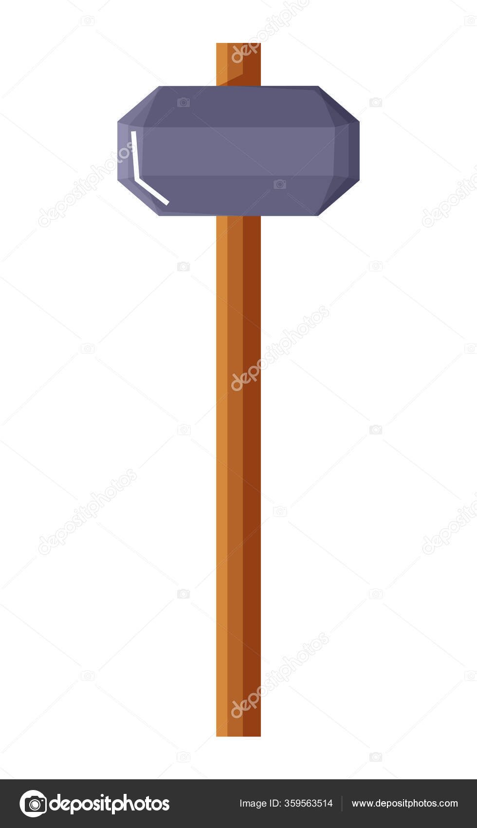 Martillo con mango de madera, herramienta para vectores de obras Vector ...