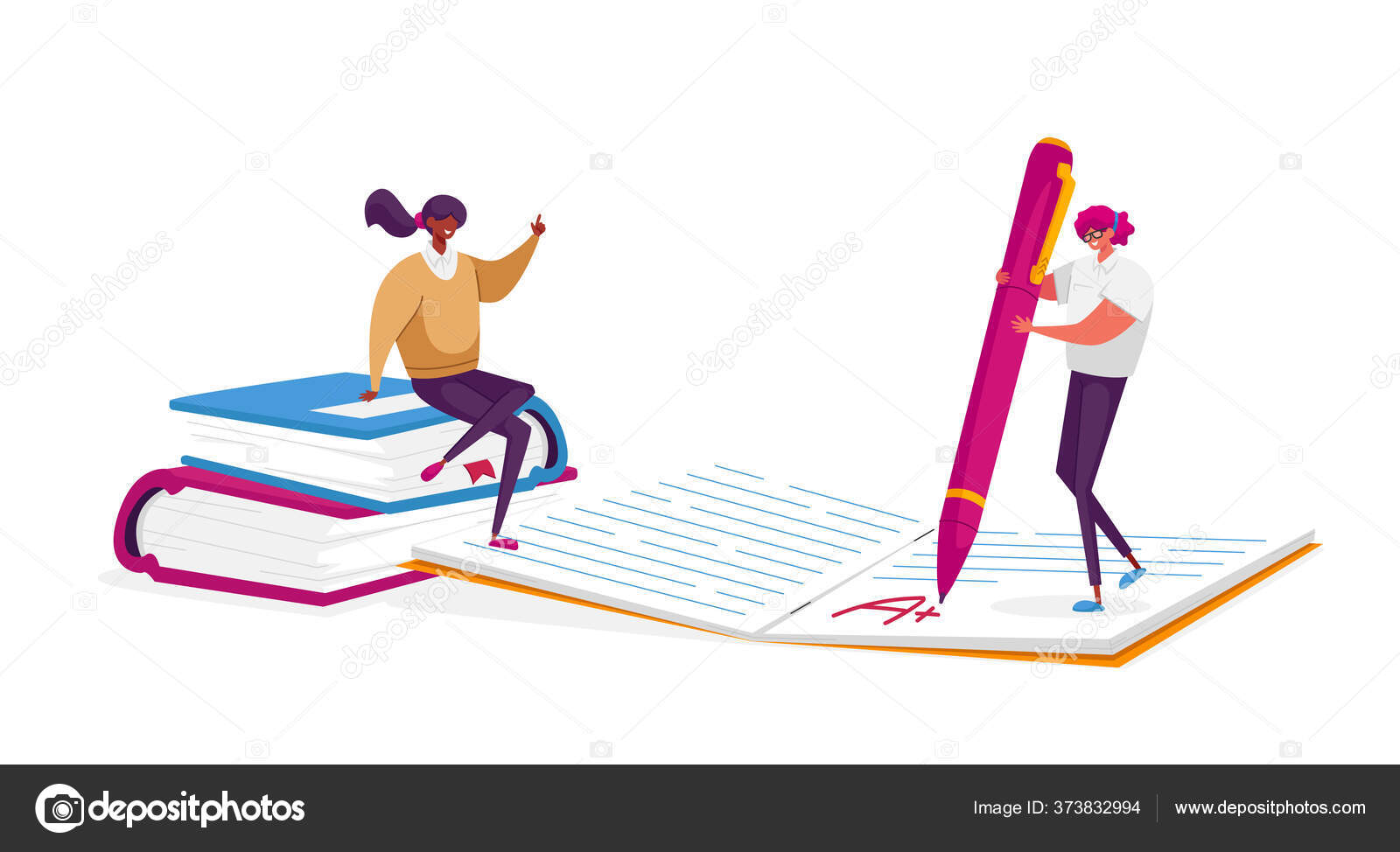 People Taking Test Cartoon