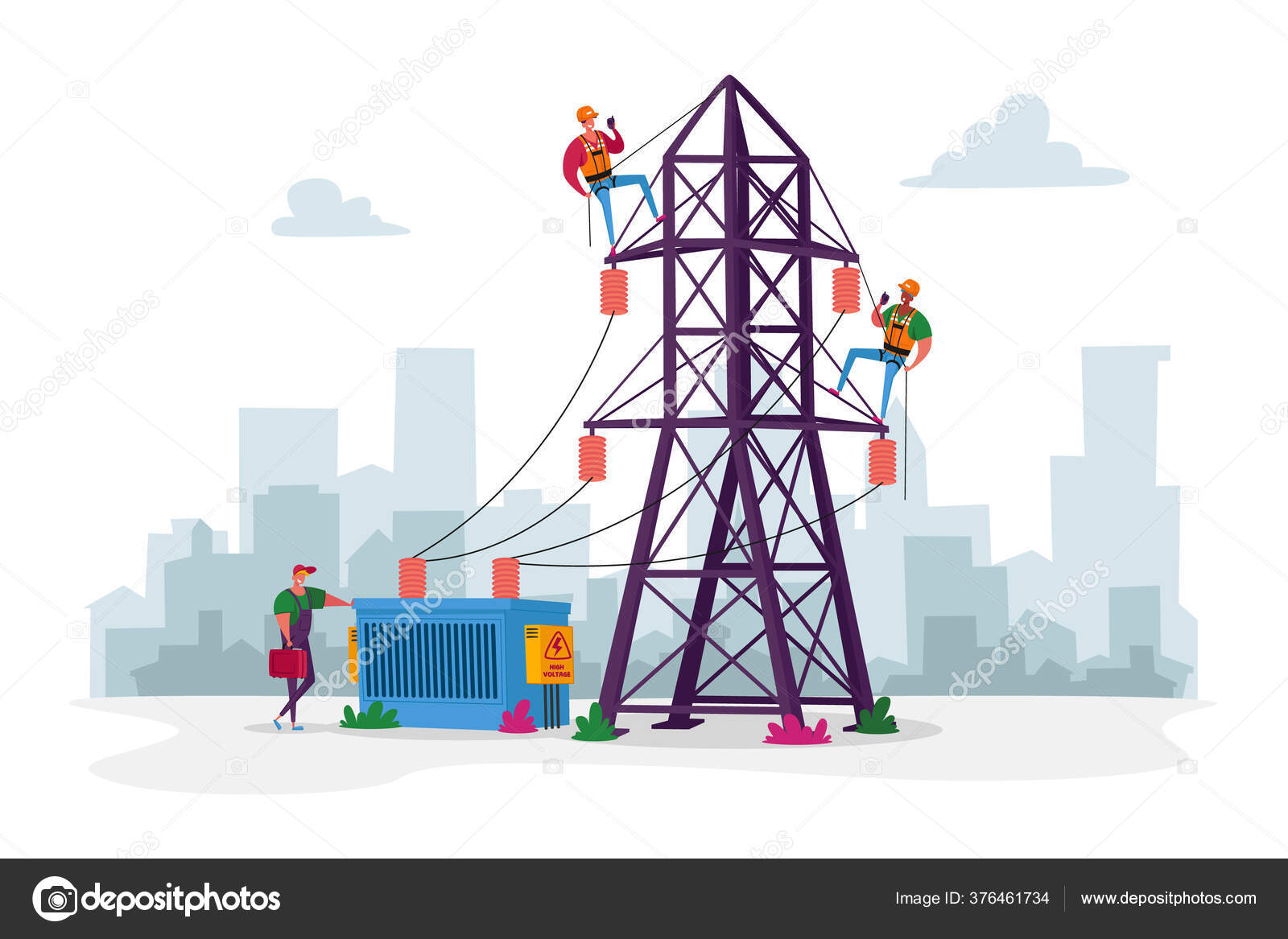 Power Line Tower Clip Art