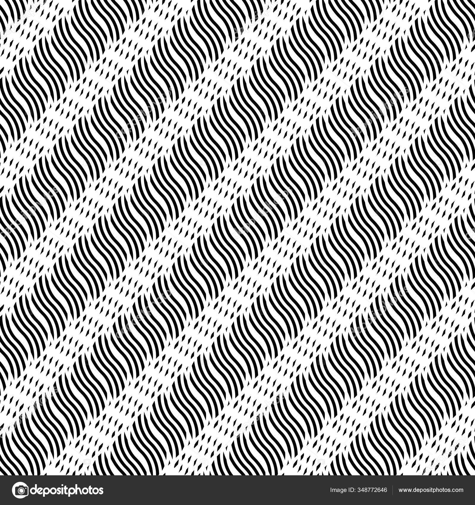 Design Seamless Monochrome Wavy Pattern Abstract Interlaced Background ...