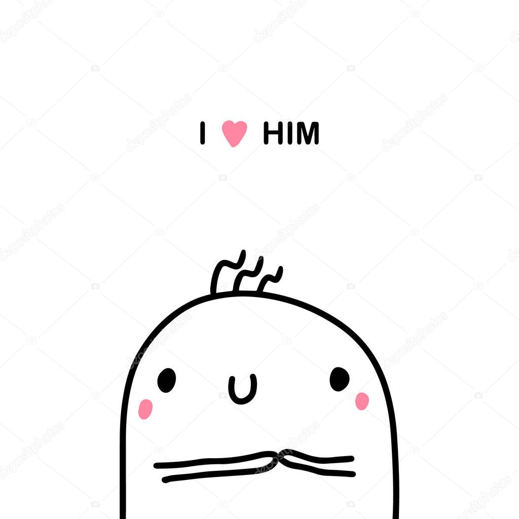 Me encanta él dibujado a mano ilustración vectorial en dibujos animados ...