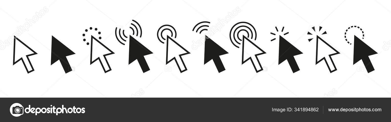 Pointers mouse cursors vector computer clicking icons. White cur Stock Vector Image by ...