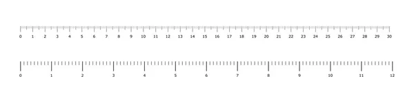Inch and metric rulers. Measuring tool. Ruler Graduation grid. Size ...