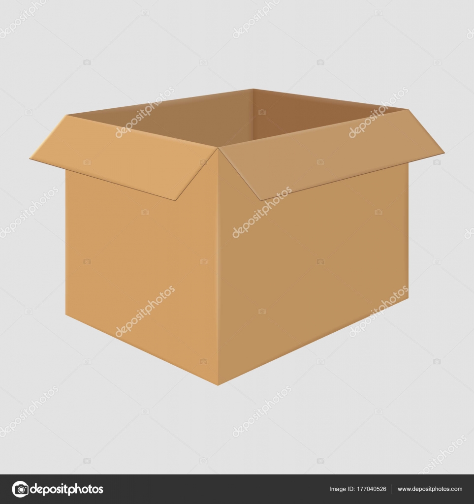 Open Cardboard Box Side View Cardboard Close Box Side View Package