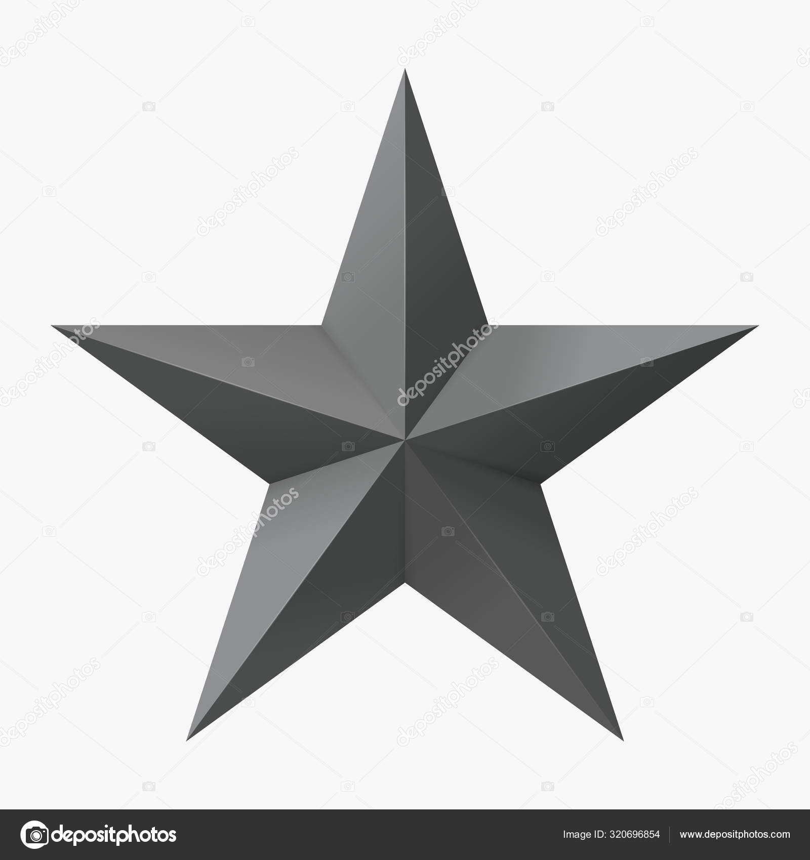Gray Five-Pointed Military Star. Icon, Sign, Logo, Design Elemen Stock ...