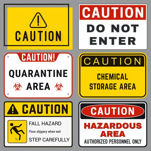 Danger and Caution Street Signs — Stock Vector © Simeon.VD #57333797