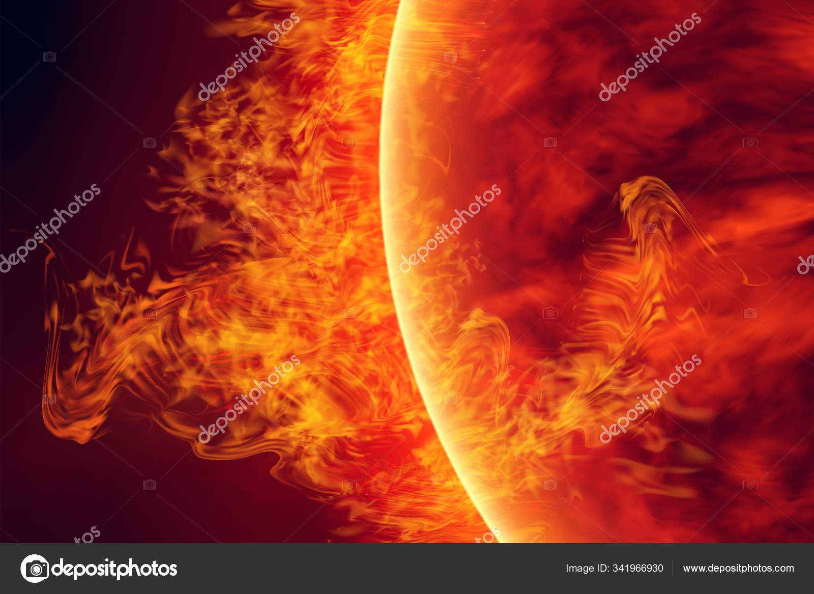 Science background - solar activity in space. Solar surface with solar ...