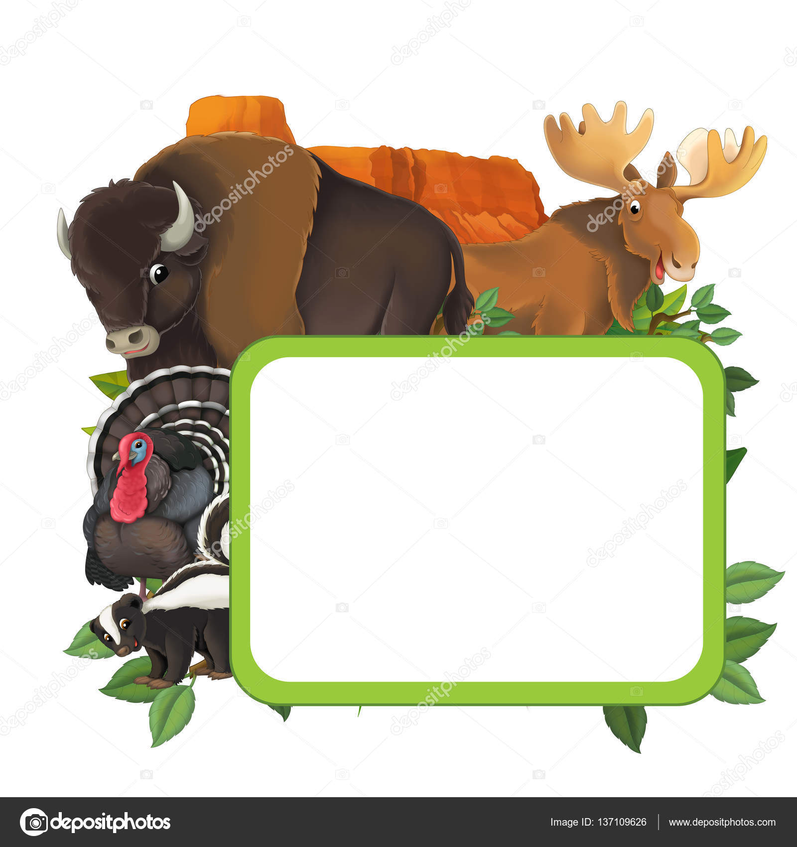 Cartoon frame with animals — Stock Photo © agaes8080 #137109626