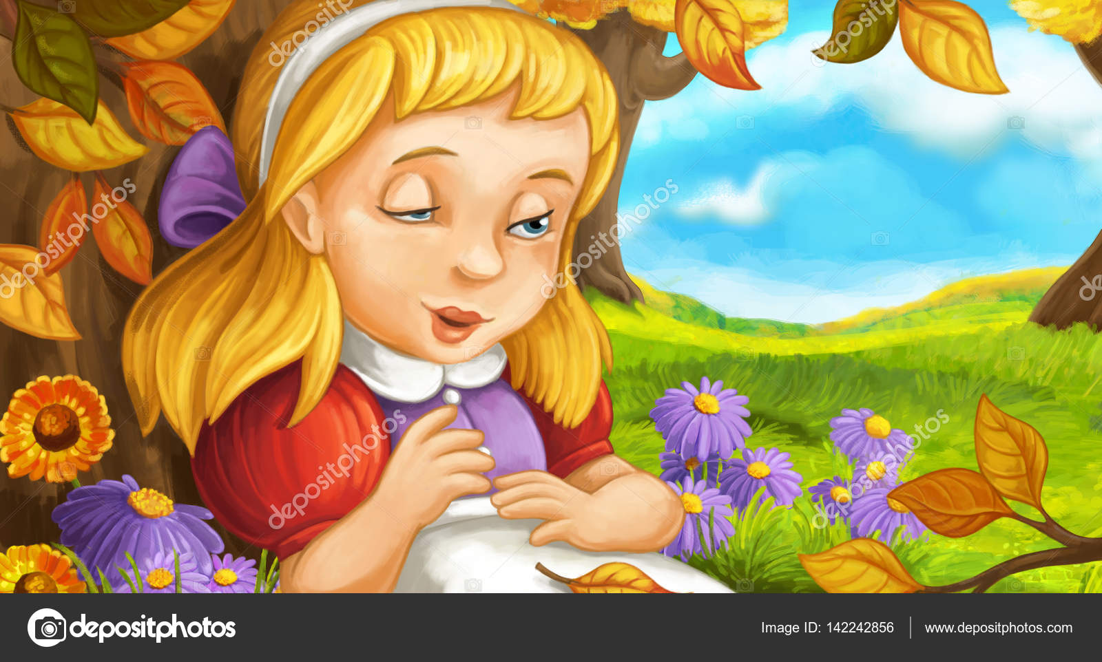 Girl Waking Up Scared Cartoon