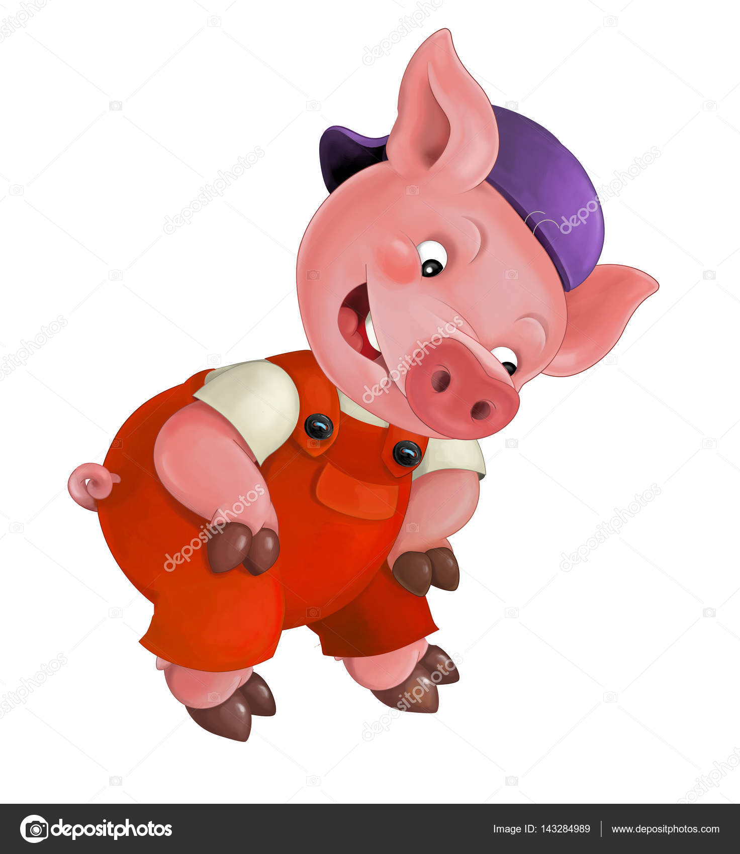 Cerdo joven aislado de dibujos animados: fotografía de stock ...