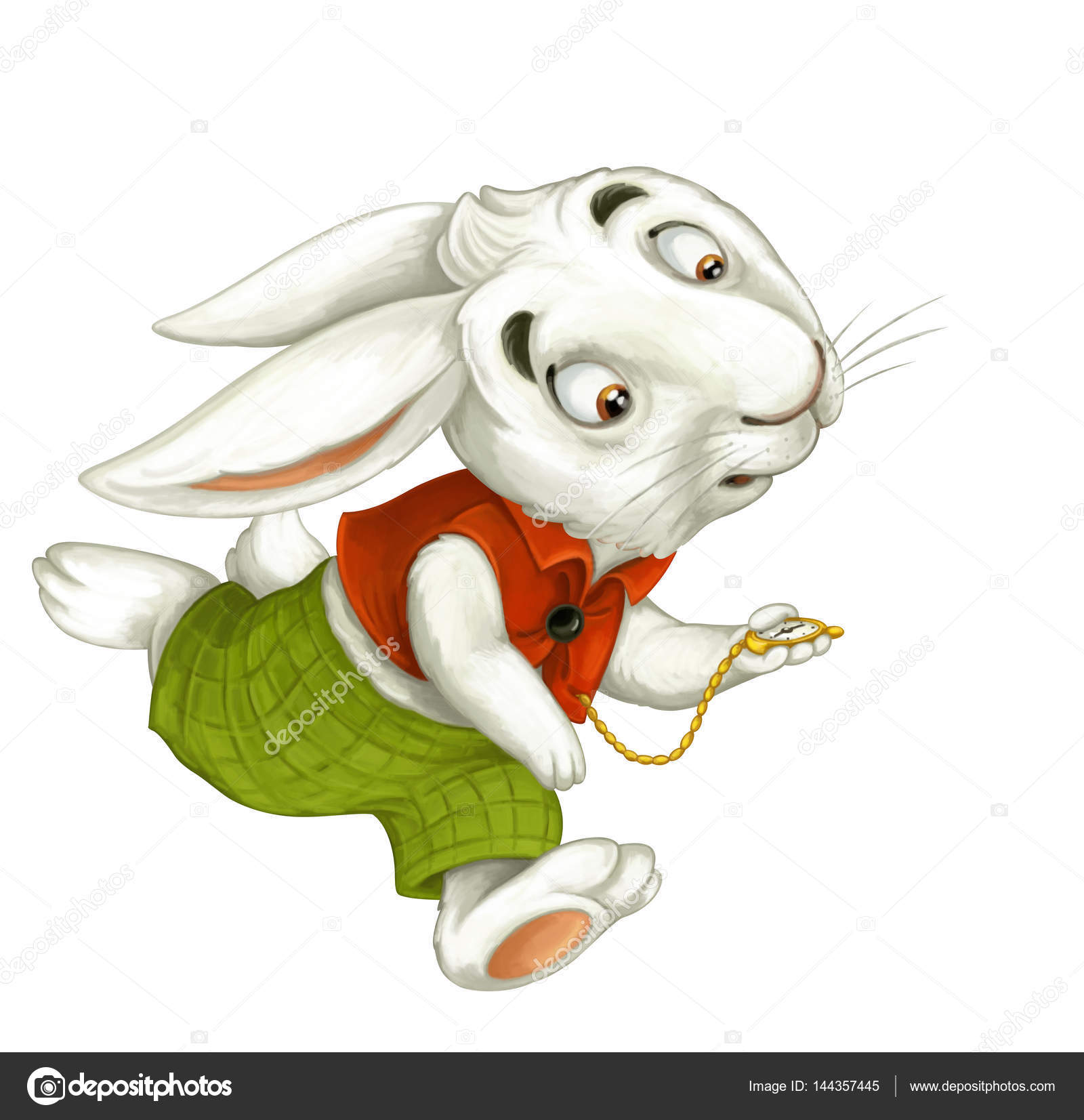Cartoon rabbit running Stock Illustration by ©agaes8080 #144357445