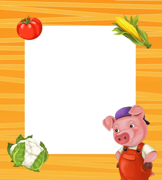 Cartoon frame with cute pig Stock Photo by ©agaes8080 151769650
