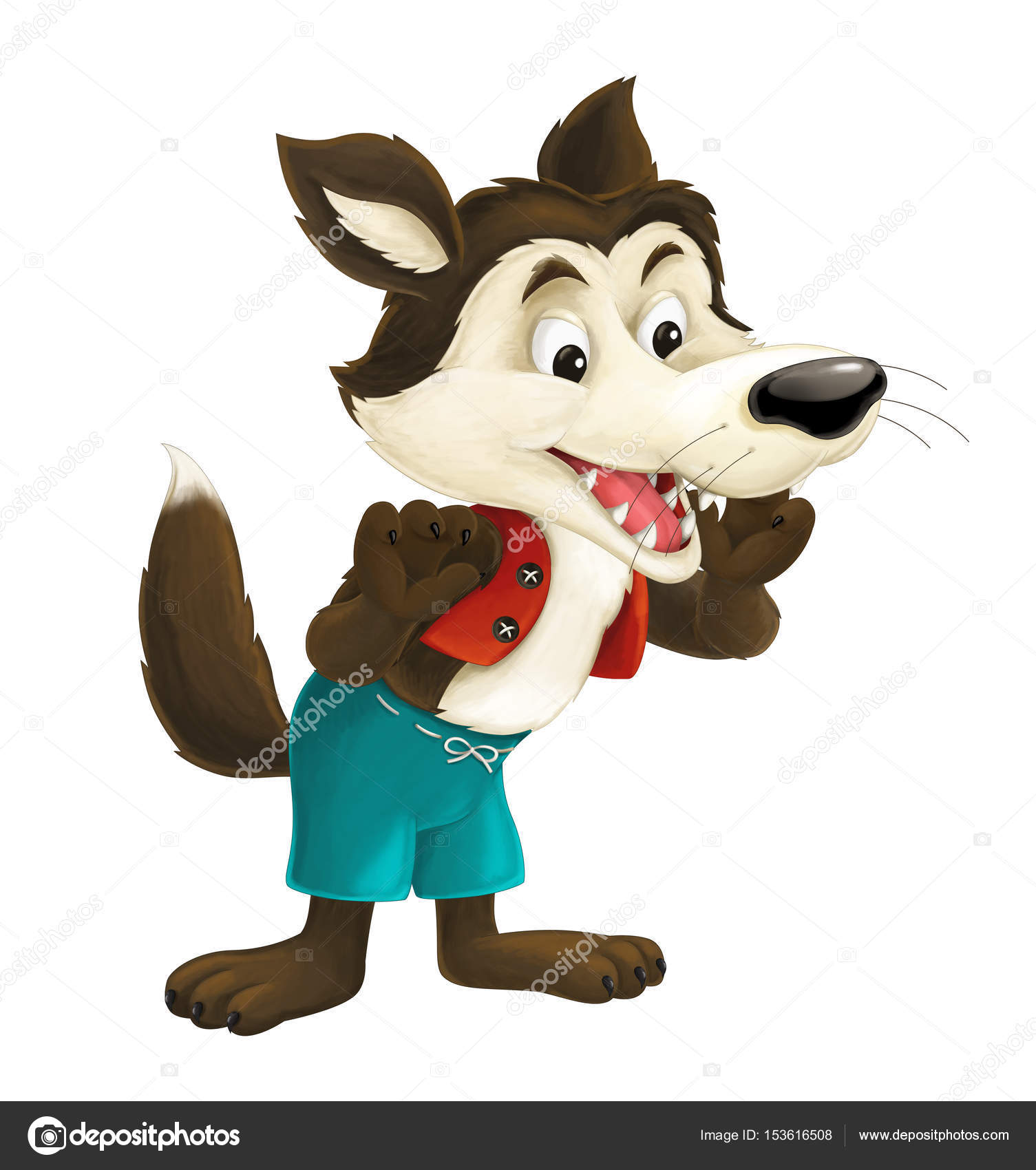 Cute cartoon wolf — Stock Photo © agaes8080 #153616508