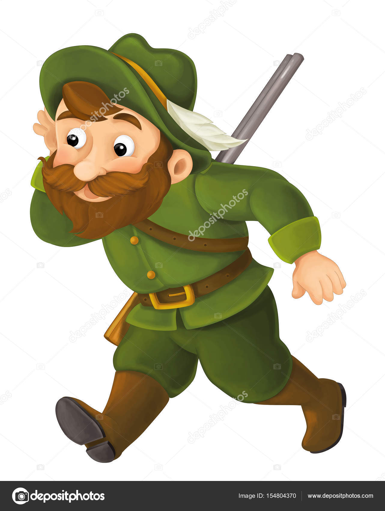 Cartoon happy hunter Stock Illustration by ©agaes8080 #154804370