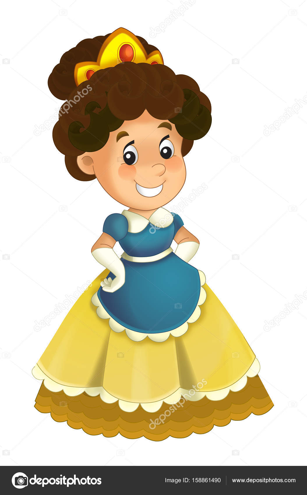 Royal princess cheerful standing and smiling Stock Illustration by ...