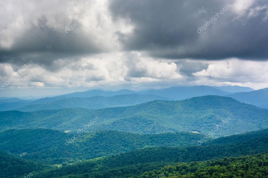 Layers of the Blue Ridge Mountains, seen from Skyline Drive in S ...