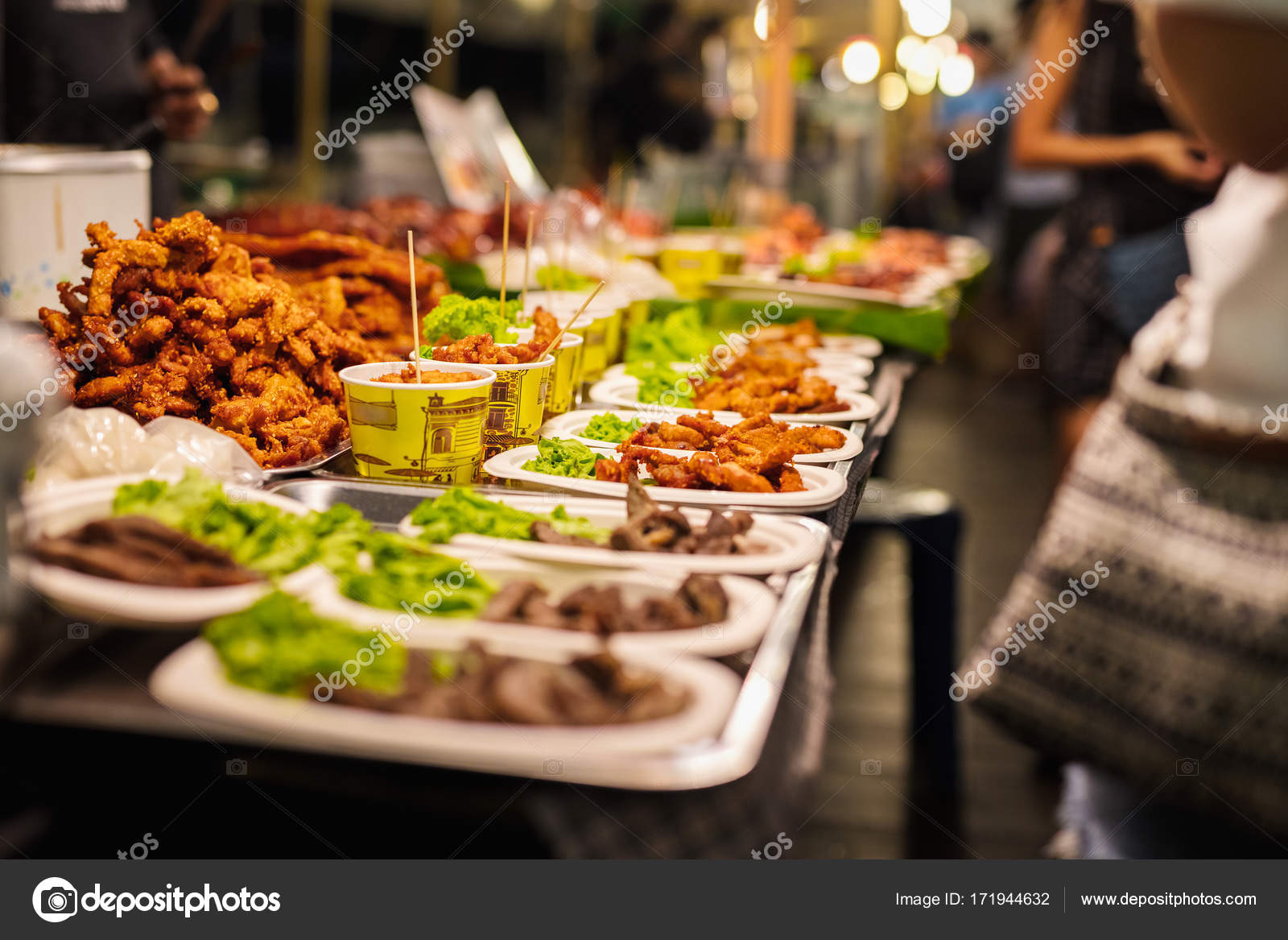 Fried Chicken Stall In Thai Market Stock Photo by ©kjekol 171944632