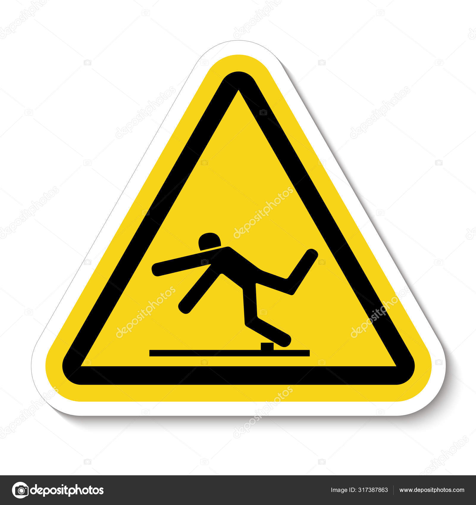 Beware Trip Hazard Symbol Isolate On White Background,Vector ...