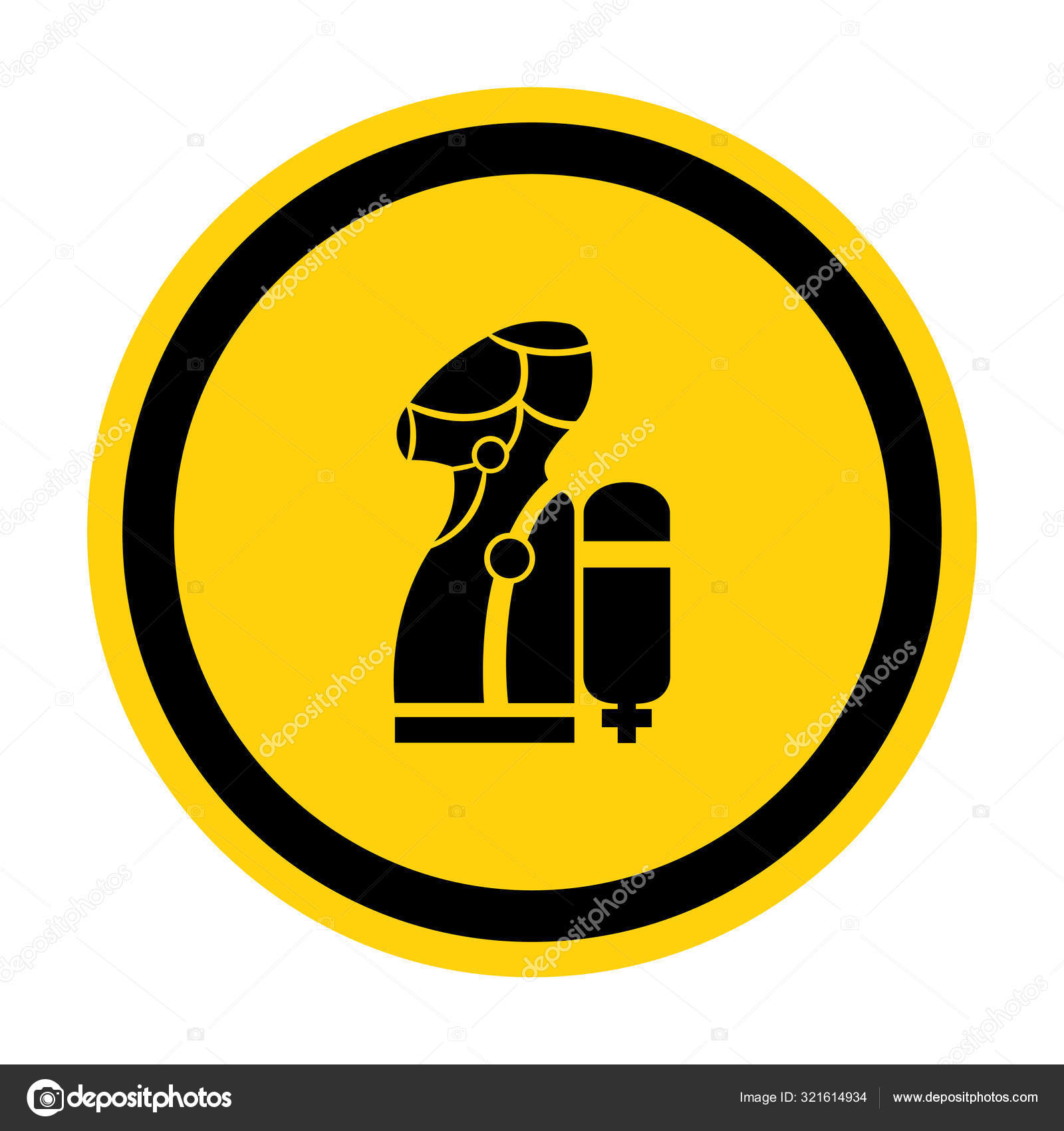 Wear SCBA (Self Contained Breathing Apparatus) Symbol Isolate On White ...