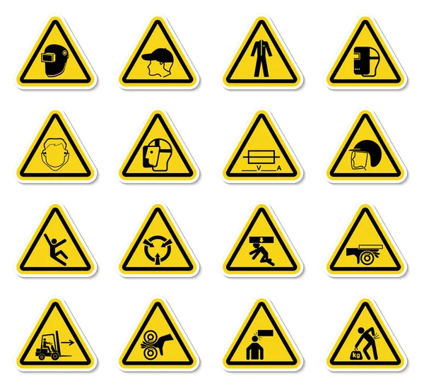 Warning Hazard Symbols labels Sign Isolate on White Background,Vector ...