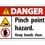 Danger Pinch Point Hazard,Keep Hands Clear Symbol Sign Isolate on White ...