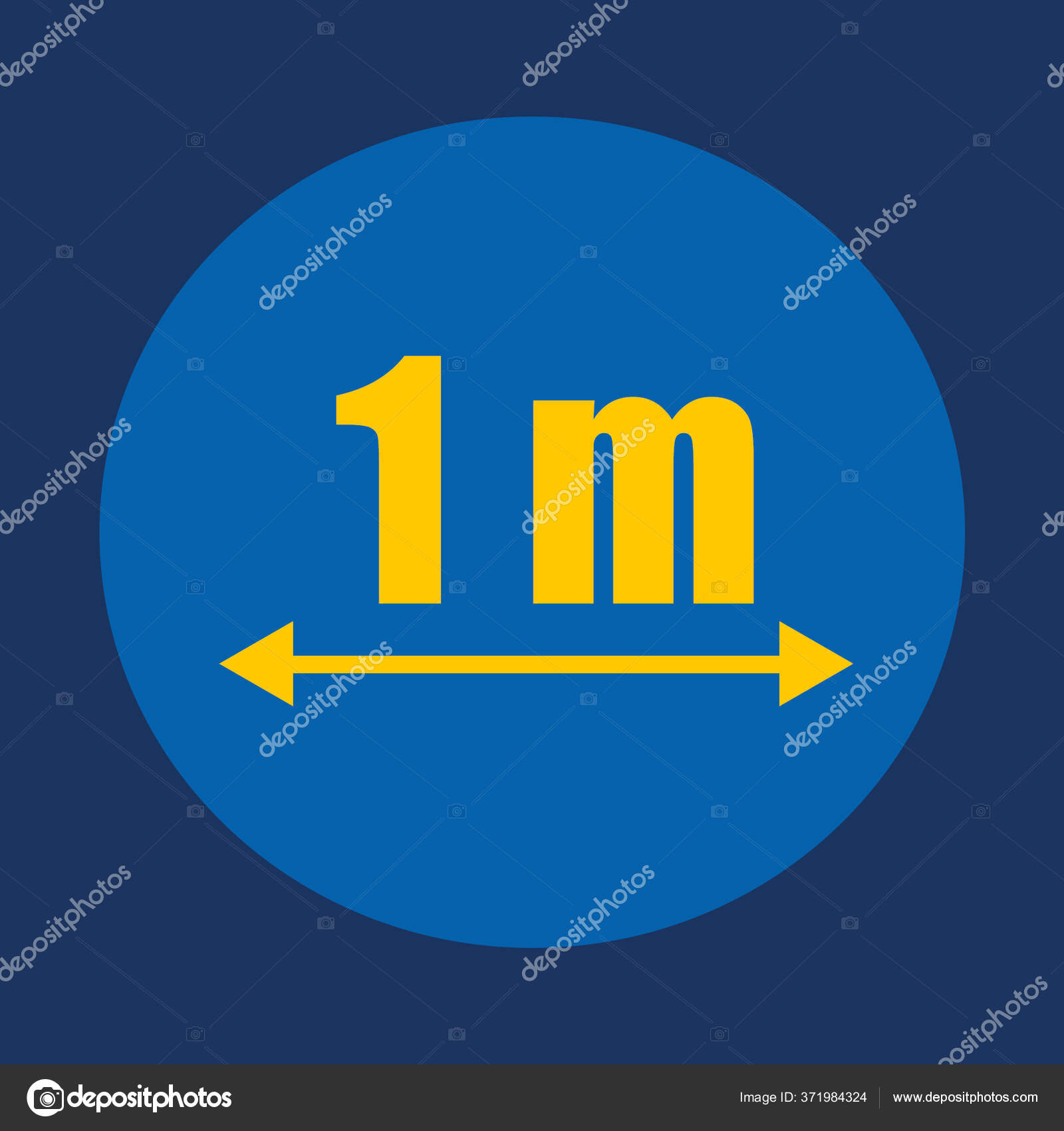 Blue Design Minimum Safety Distance One Meter Social Distance Concept ...