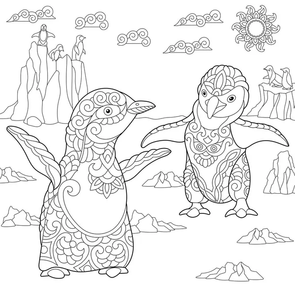 50 Zentangle penguin Vector Images | Depositphotos