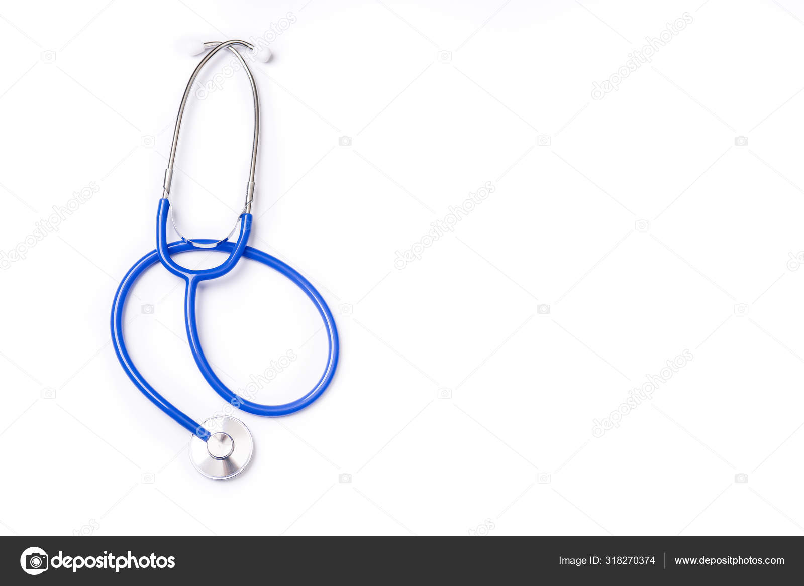 Blue stethoscope,object of doctor equipment,isolated on white ...