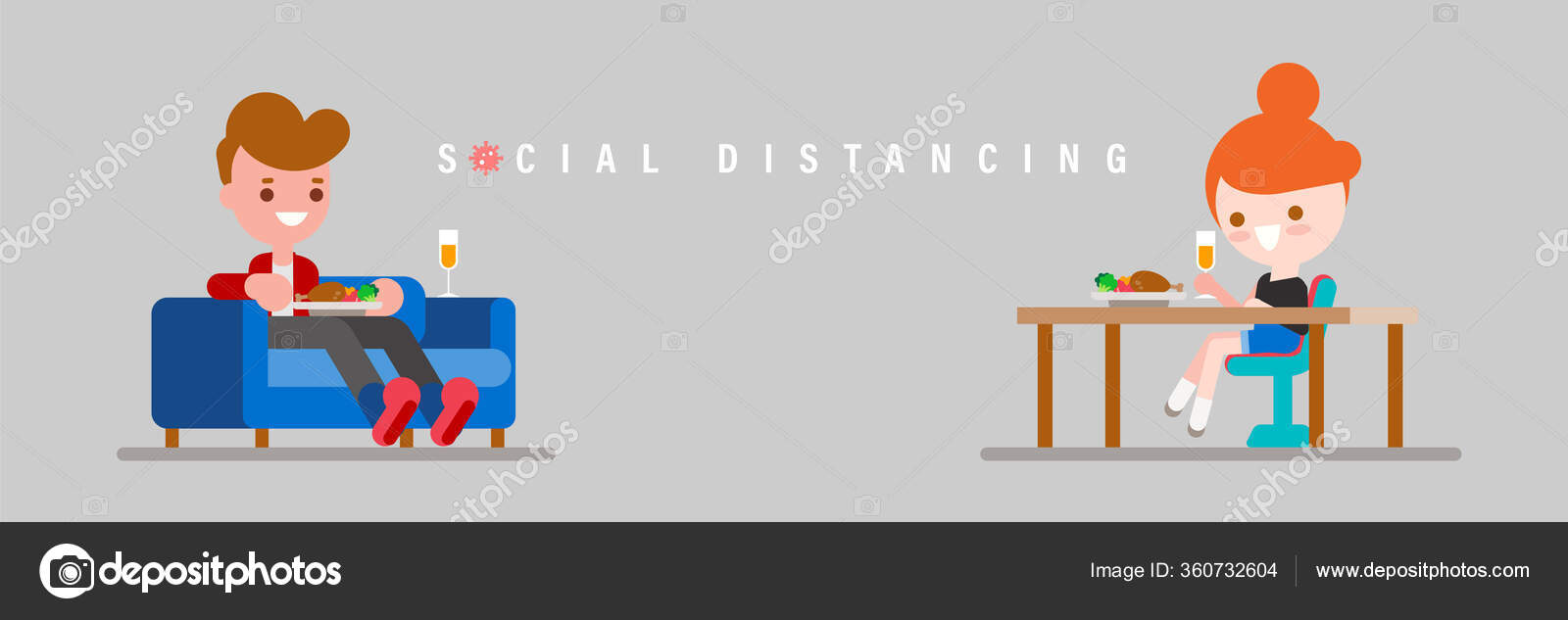 Social Distancing Couple Keeping Distance Avoid Close Contact While ...