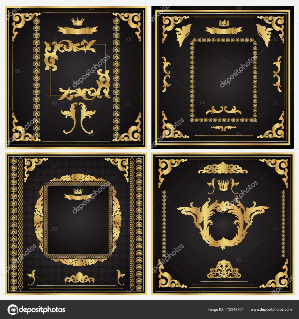 Conjunto de marcos vectoriales dorados Vector de stock por ©Daudau992 ...