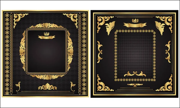 Glamour vintage gold frame decorative — Stock Vector © Extezy #3978449