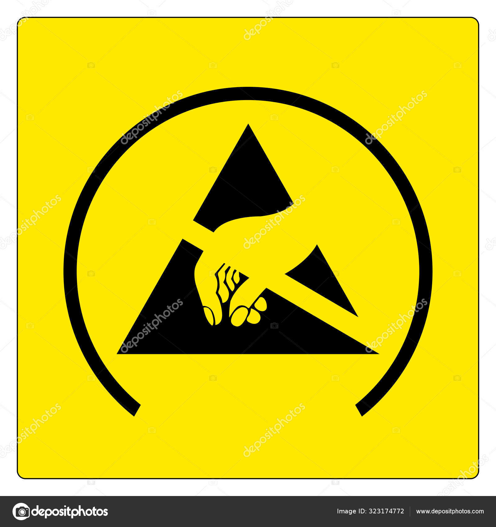 ESD Protective Area Symbol Sign, Vector Illustration, Isolated On White ...