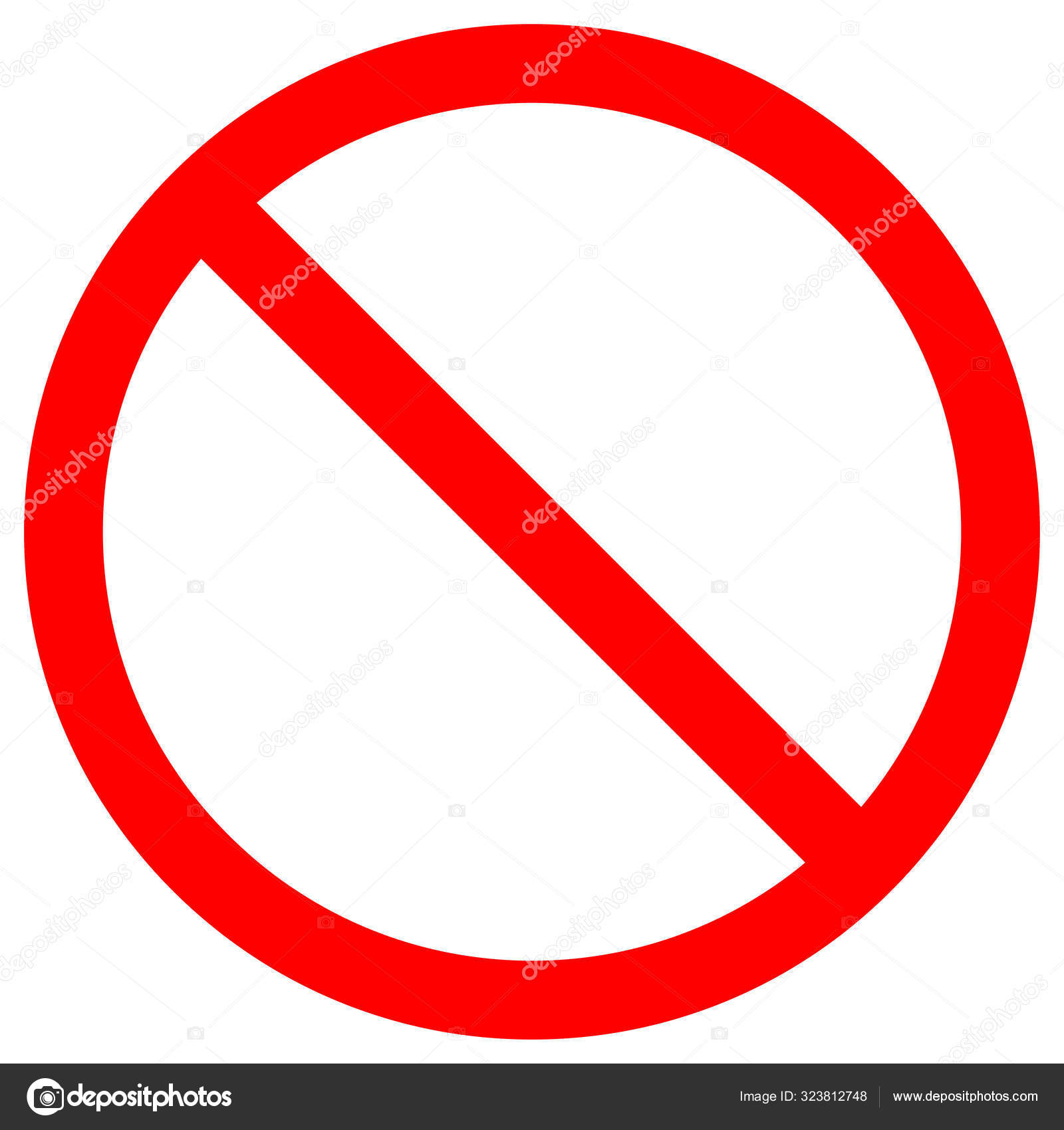 No Sign Empty Red Crossed Out Circle,Not Allowed Sign,Blank Prohibiting ...