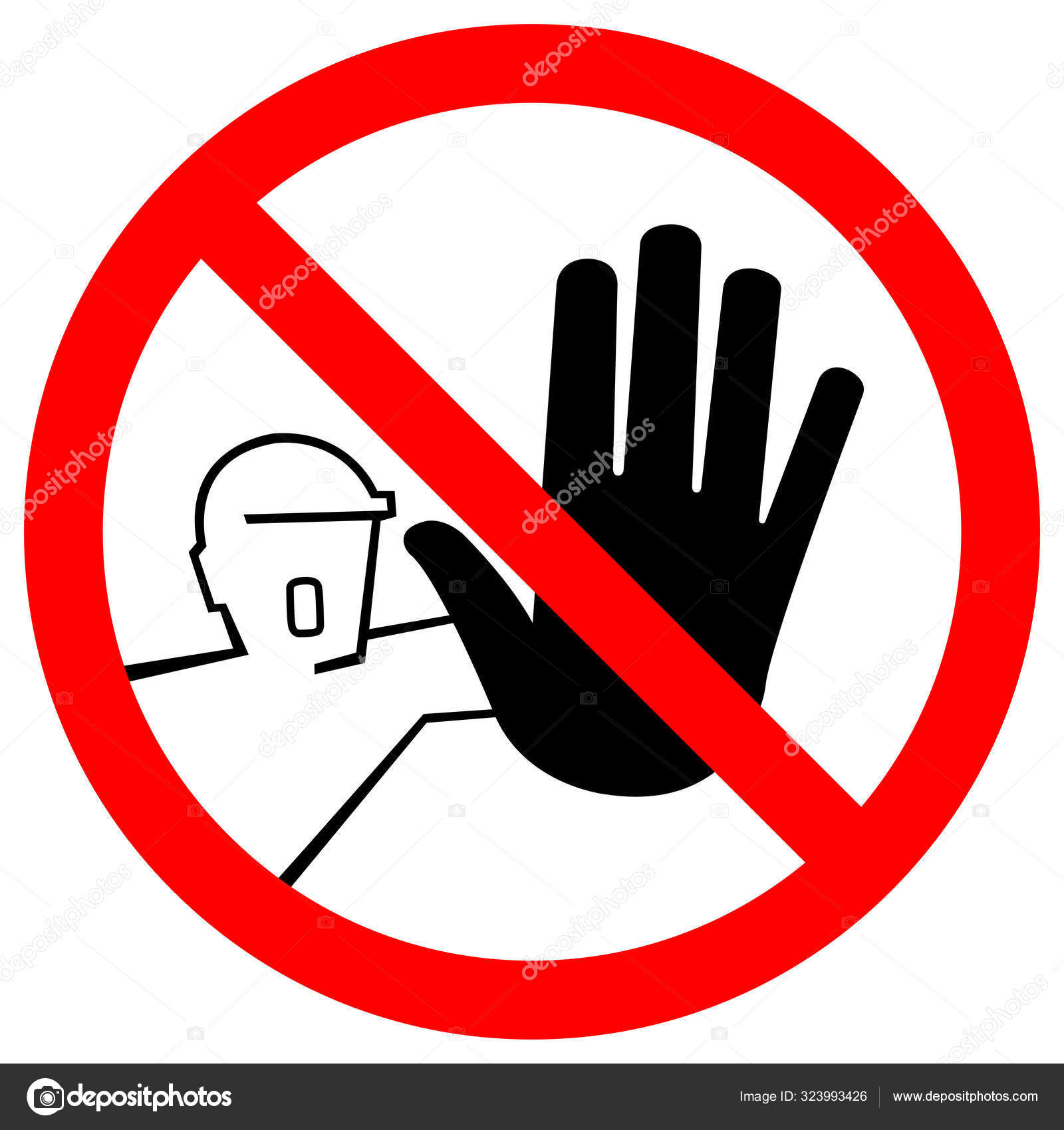 No toque, No AccesSymbol Sign, Ilustración de vectores, Aislar sobre ...