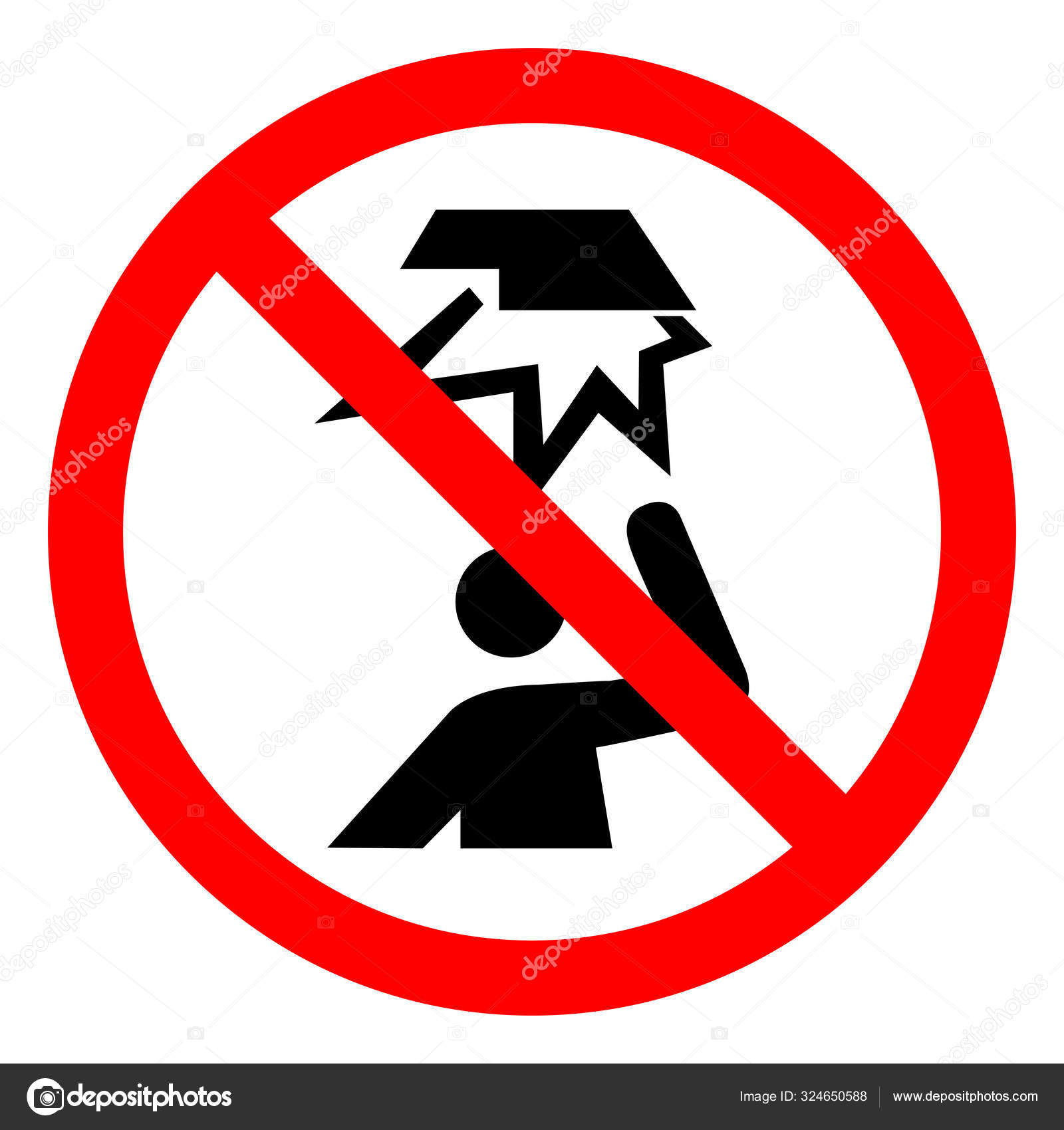 Overhead Obstacles Hazard Symbol ,Vector Illustration, Isolate On White ...