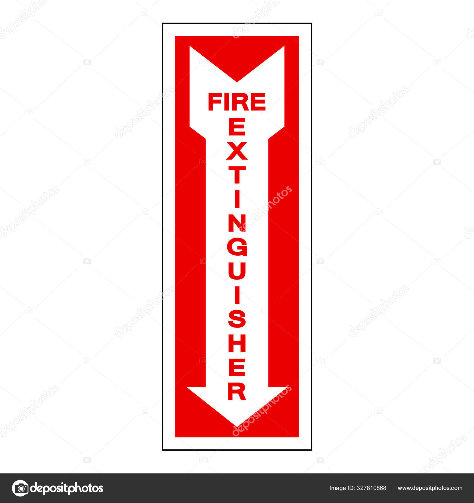 Fire Extinguisher Arrow Sign Vector