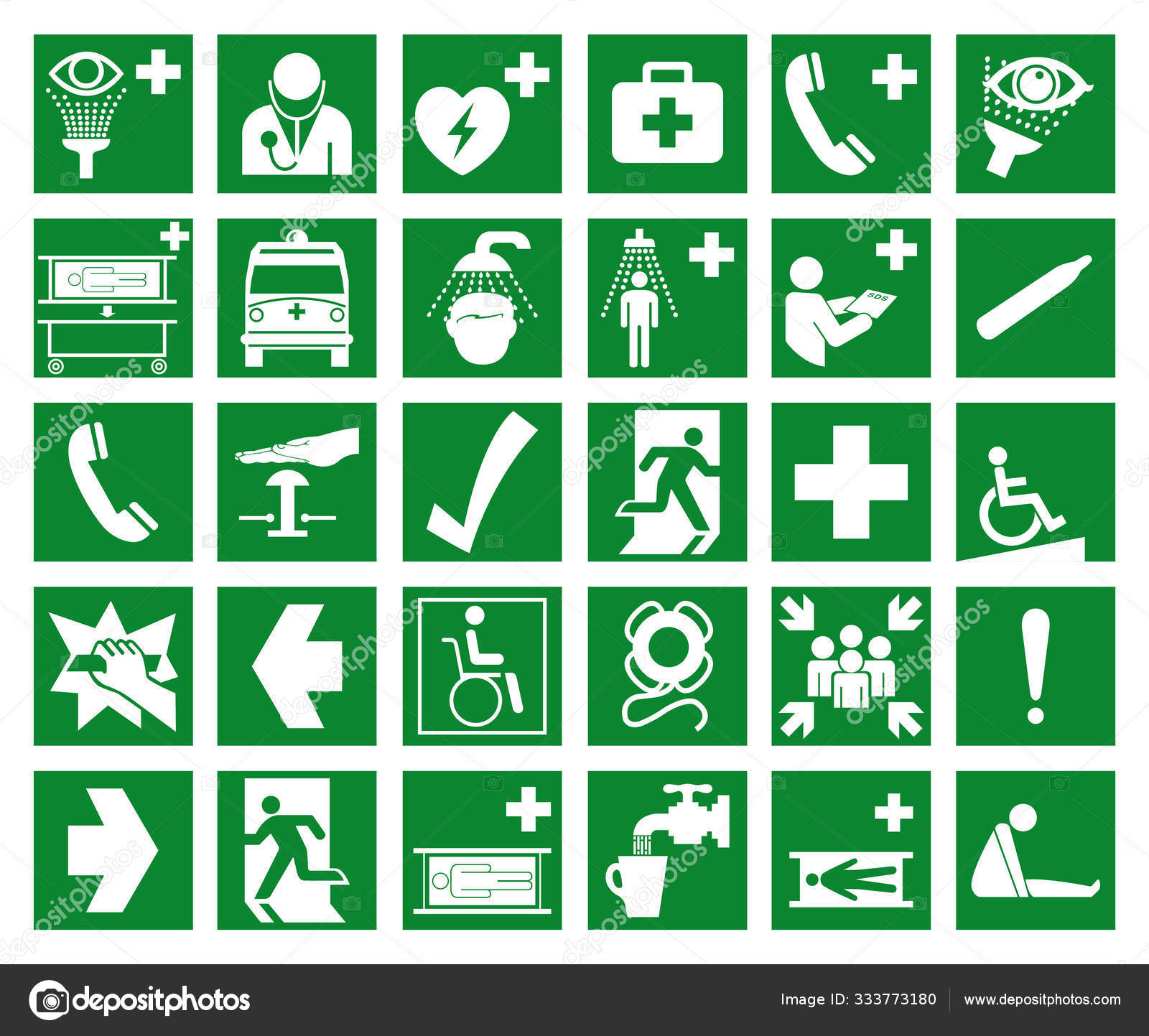 Set Of Safety Condition Collection Symbol Sign, Vector Illustration ...