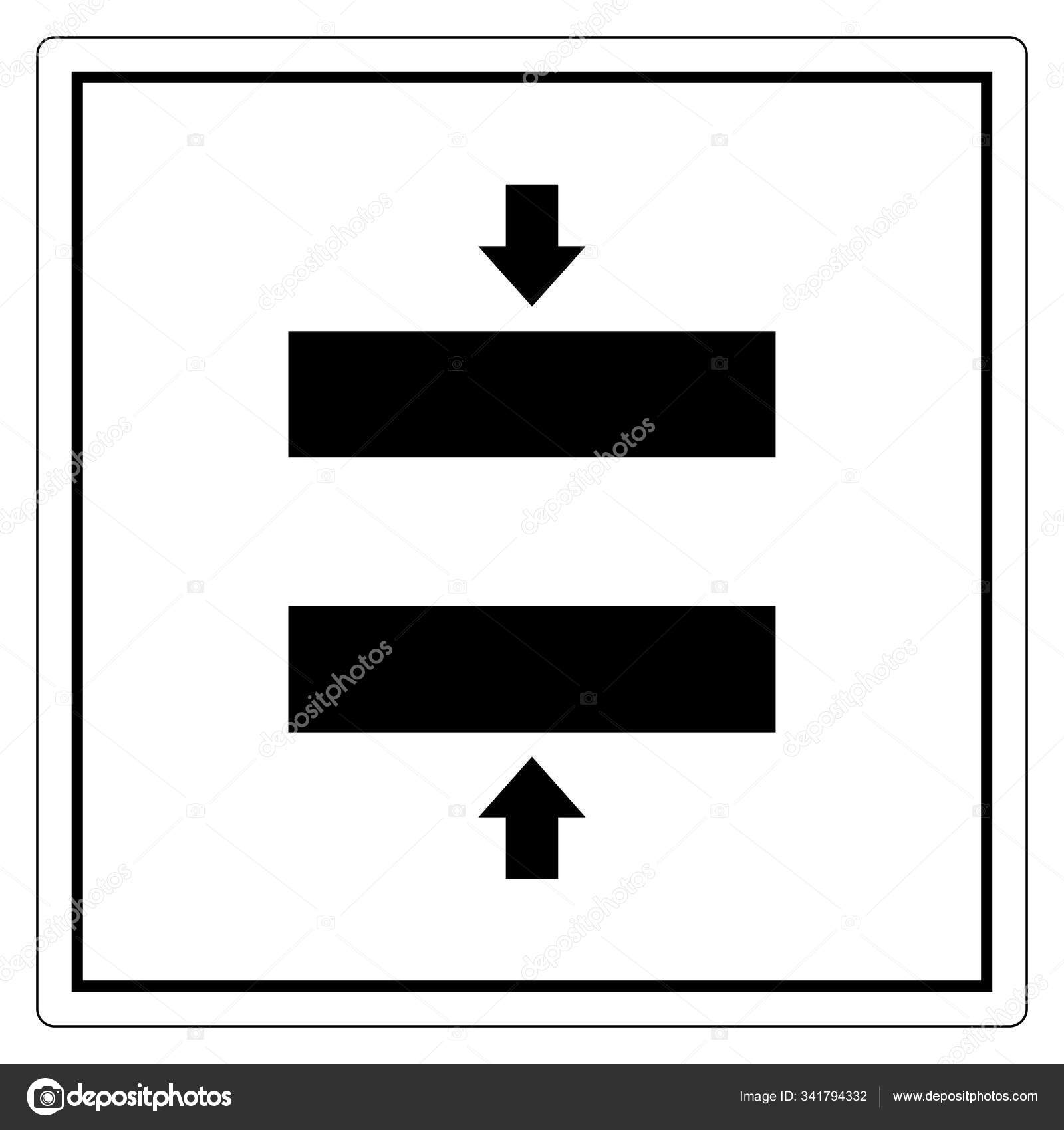 Crush Hazard Closing Mold Symbol Sign, Vector Illustration, Isolate On ...