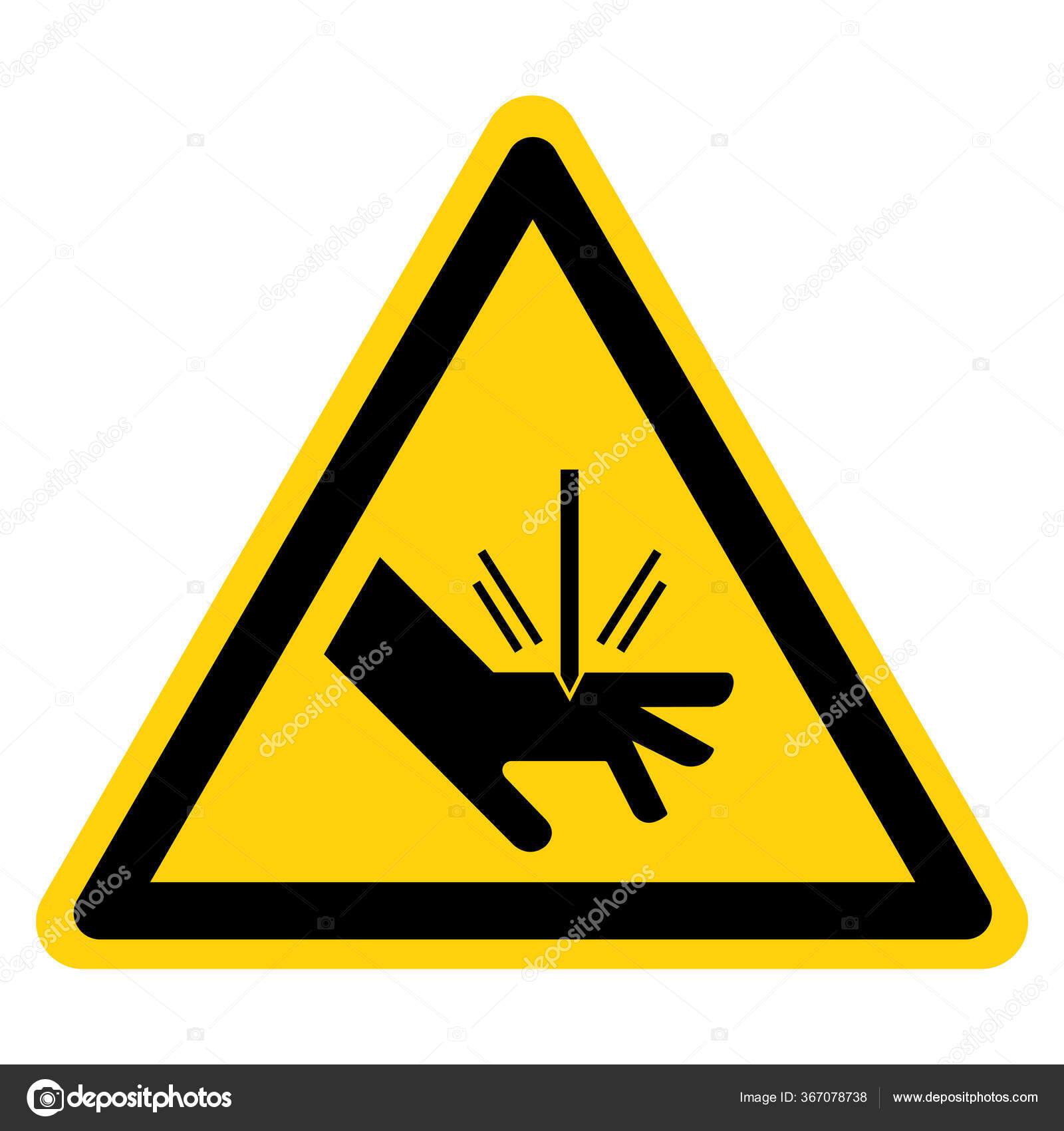 Warning Cut Hazard Hazard Symbol Sign Vector Illustration Isolate White ...
