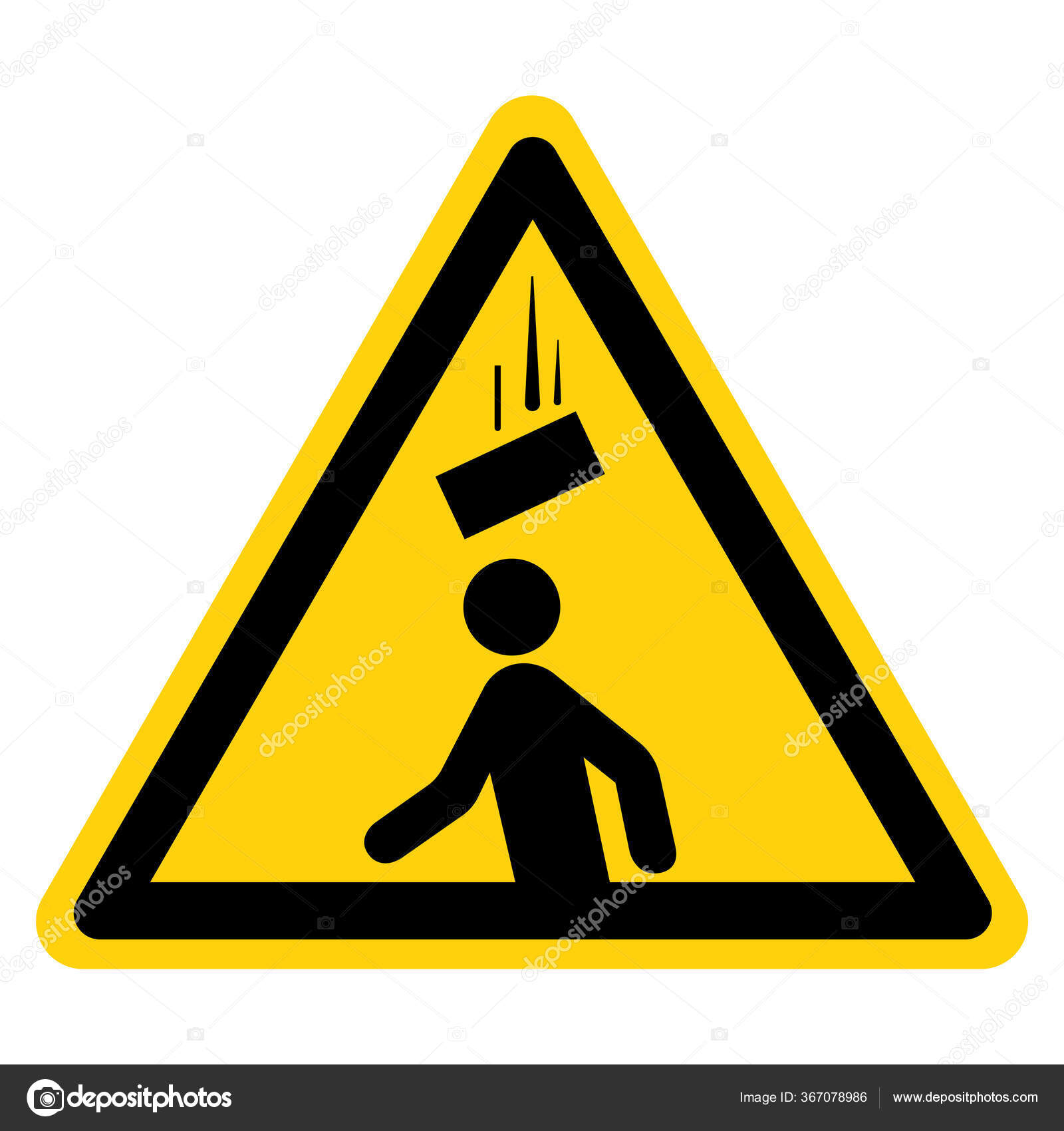 Warning Falling Debris Symbol Sign Vector Illustration Isolate White ...