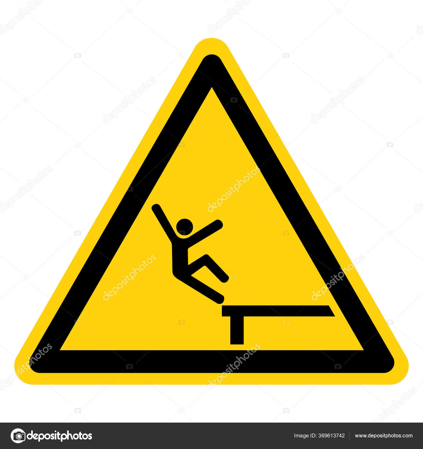 Warning Fall Heights Symbol Sign Vector Illustration Isolate White ...