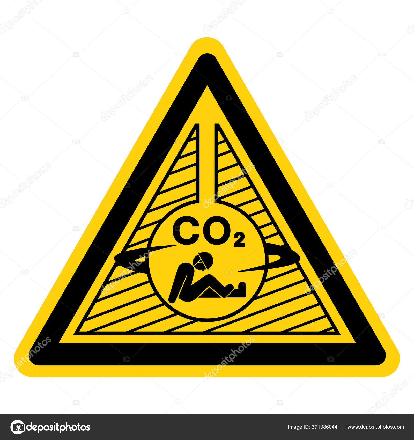 Warning Co2 Symbol Sign Vector Illustration Isolate White Background ...