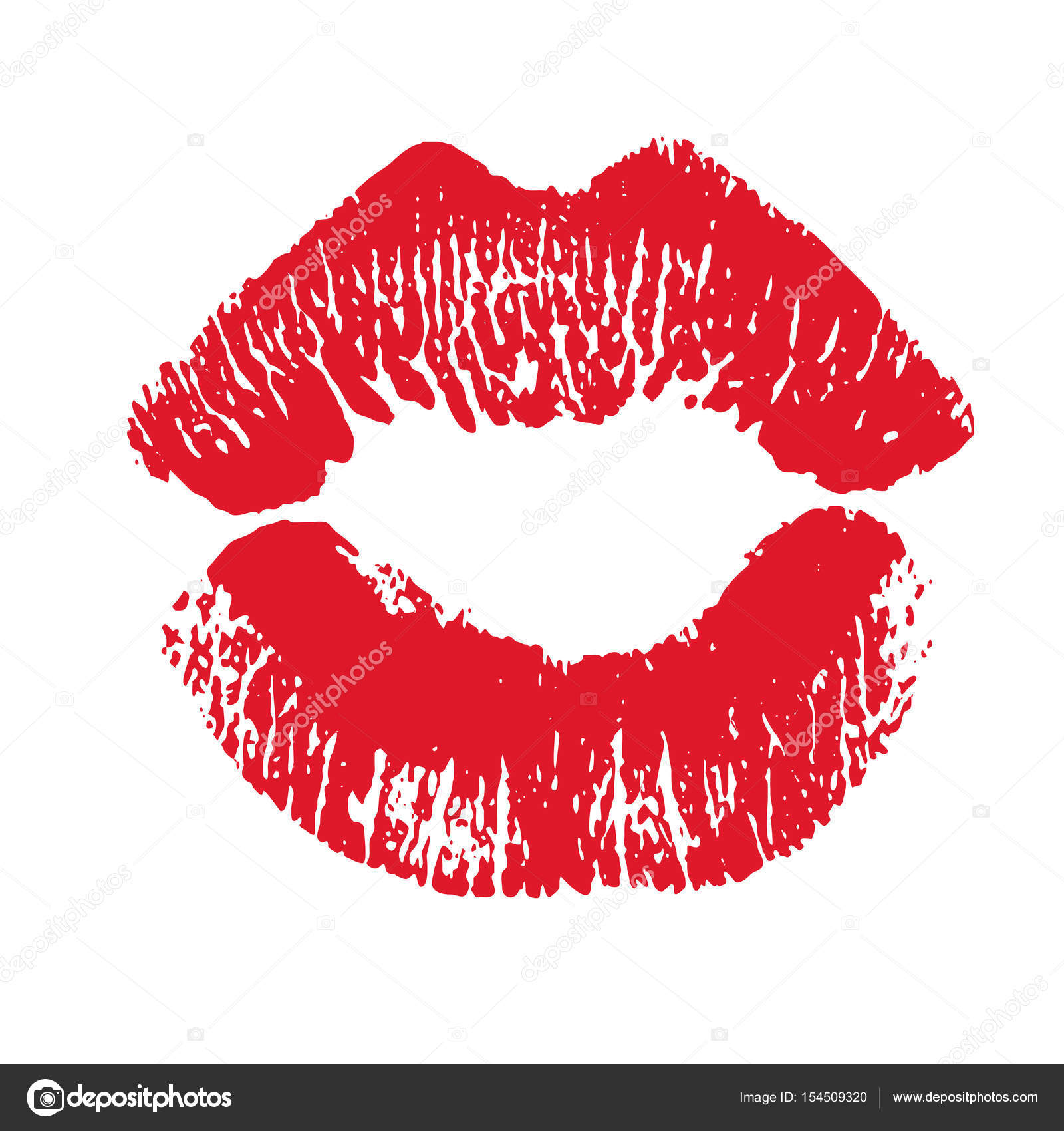 Impression de lèvres rouges. Illustration vectorielle sur fond blanc ...